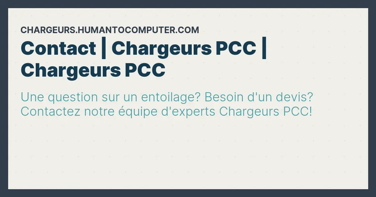 Contact | Chargeurs PCC | Chargeurs PCC